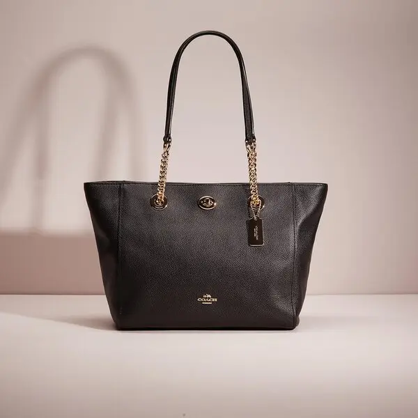 Coach Restored Turnlock Chain Tote - Light Gold/Black | Editorialist